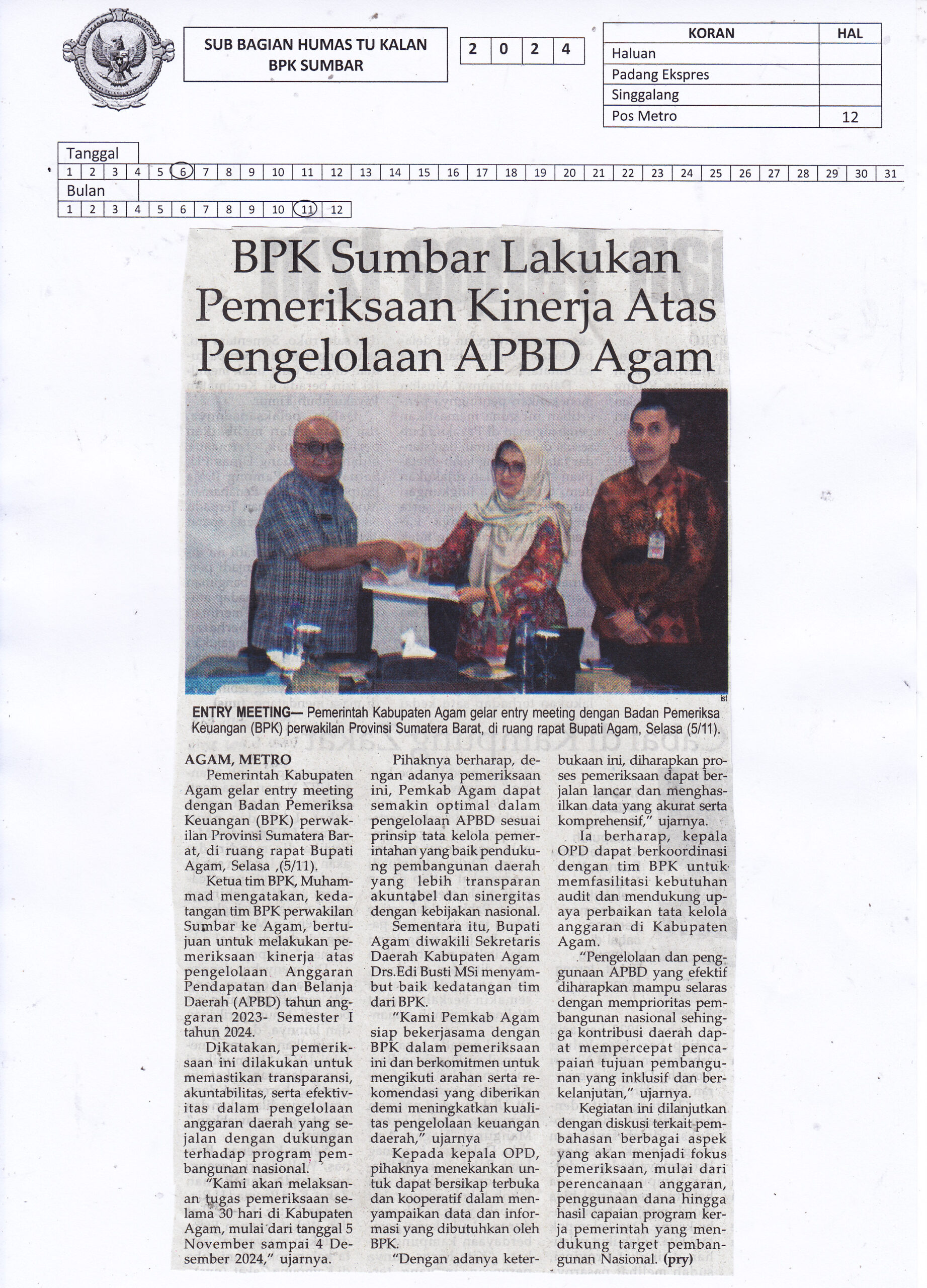 BPK Sumbar Lakukan Pemeriksaan Kinerja Atas Pengelolaan APBD Agam | BPK ... BPK Sumbar Lakukan Pemeriksaan Kinerja Atas Pengelolaan APBD Agam | BPK ...